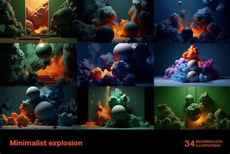 Minimalist Explosion On Yellow Images Creative Store 125332
