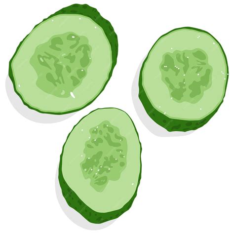 Premium Vector Cucumber Slice Vector Cartoon Set Isolated On A White Background