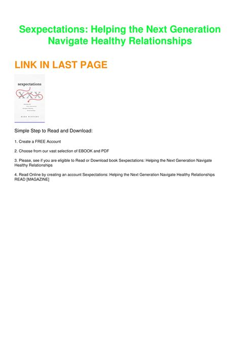 PPT PDF READ ONLINE Sexpectations Helping The Next Generation Navigate Healthy Re