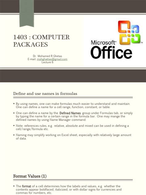 Lec 6 Pdf Microsoft Excel Microsoft Word
