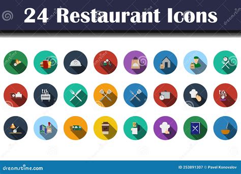 Restaurant Icon Set Stock Vector Illustration Of Dinner 253891307