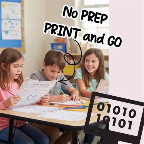 Valentines Day Binary Coding Workbook Grades 2 3 Stem Computer Science