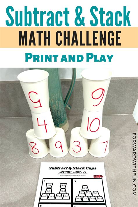 Subtraction Practice With This Simple Cup Stacking Game Subtraction
