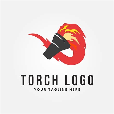Premium Vector Fire Torch Logo Vector Illustration Design Line Art