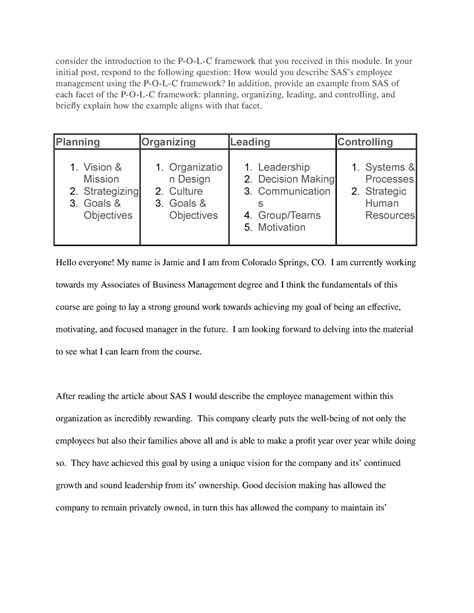 1 1 Discussion Polc Framework And Sas Consider The Introduction To The