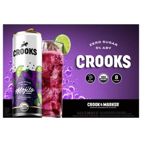 Crook And Marker® Blackberry Lime Organic Zero Sugar Mojito 8 Pack 115