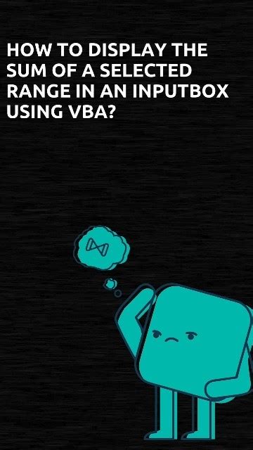 Excel Vba Display Sum Of Selected Range In Inputbox 🔥excelvba Vbainputbox Excelmacros