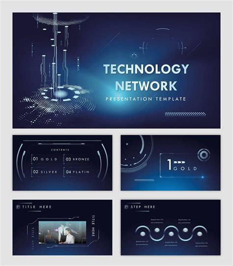 Minimal Technology Network PPT Template Etsy
