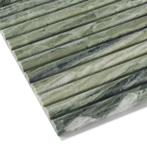 Green Fluted Wall Tiles Panel Bathroom Tile Recessed Curve Flute Tile Shower Marble Fluted Tiles