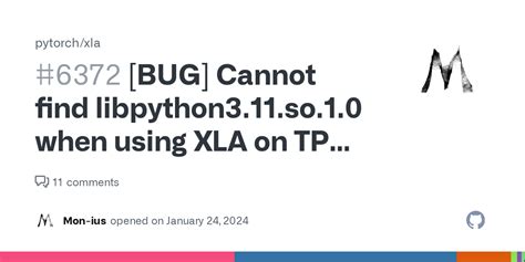 [bug] cannot find libpython3 11 so 1 0 when using xla on tpu device