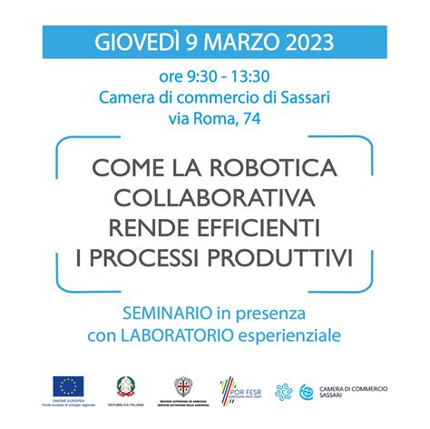 9 Marzo 2023 SEMINARIO E LABORATORIO Come La Robotica Collaborativa
