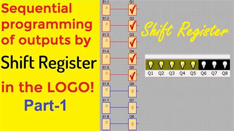 Siemens Plc Sequential Programming Of Outputs By Shift Register In The Logo Part1 Youtube