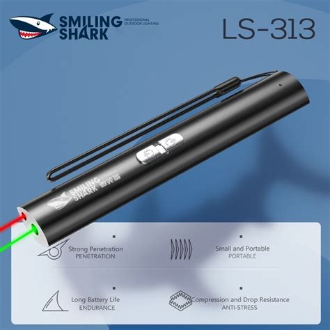 Smiling Shark Laser Pointer 2in1 Green Red Light Long Shot 1000 Powerful Laser Pointer With Pen