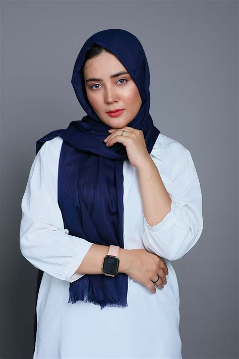 Turkish Hijab Viscose Fabric Navy Blue Hijabandco