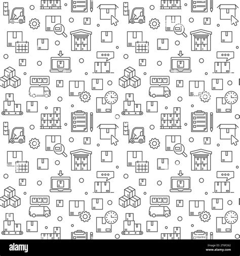 Inventory And Storage Vector Logistics Concept Outline Minimal Seamless