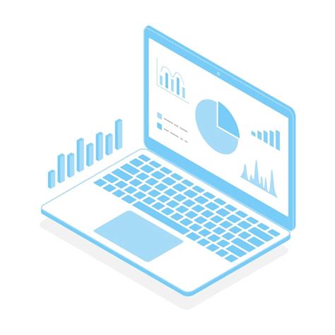 Ordinateur Portable Isométrique Et Infographie Danalyse Ouvrez Un