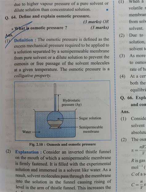 Due To Higher Vapour Pressure Of A Pure Solvent Or Dilute Solution Than C