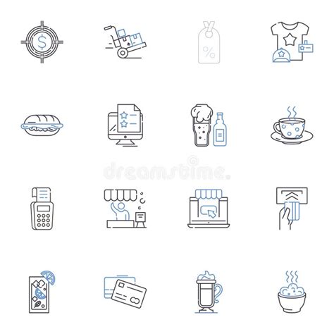 Online Store Line Icons Collection E Commerce Retail Shopping Buy Purchase Checkout Cart