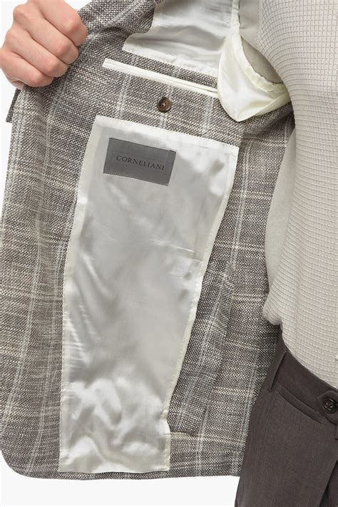 Corneliani Cotton Blend Gate Windowpane Check Blazer Men Glamood Outlet