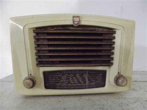Poste Radio Tsf Bakélite Philips Bf 241 U A Lampes Transistor Dans Son