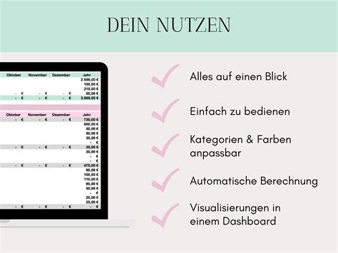 Finanzplaner MS Excel Template Digitaler Tracker Organizer Monatliches