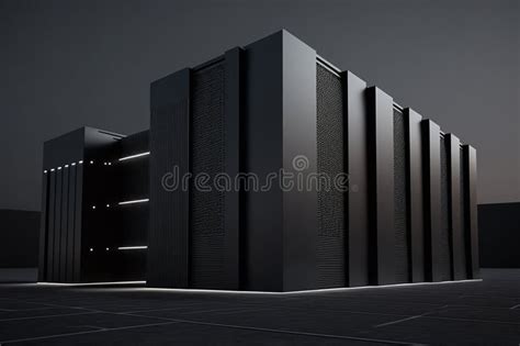 Modern Dark Data Center Focus On The Foreground Generative Ai Stock