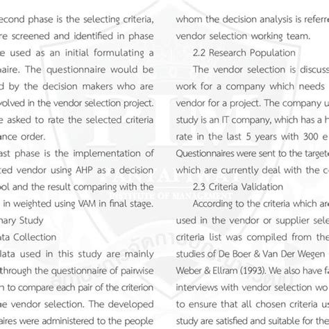 An Example Of Pairwise Comparison Matrix Download Table