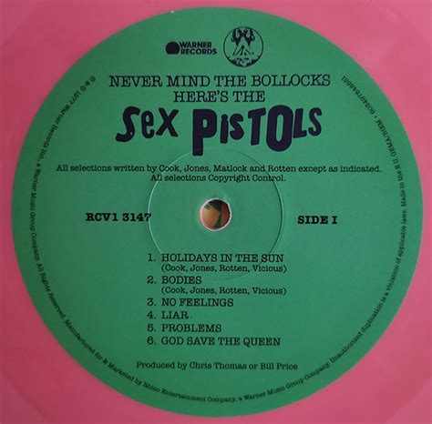 Sex Pistols Never Mind The Bollocks Usa 2020 Pink Vinyl Pressing
