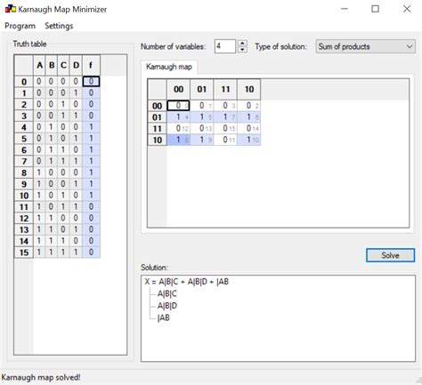 Tecnología Eso E Ingeniería Bachillerato Karnaugh Map Minimizer Aplicación Para