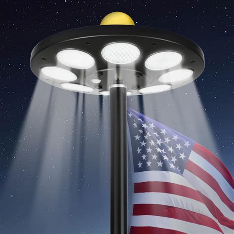 Flag Pole Light Solar Powered 136 Led Ultra Bright For 15