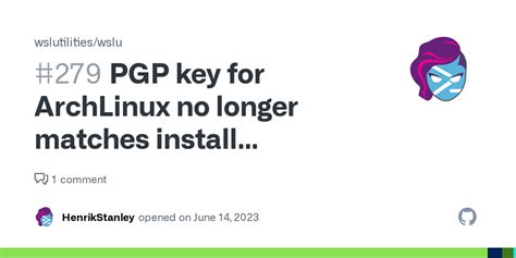 pgp key for archlinux no longer matches install instructions · issue