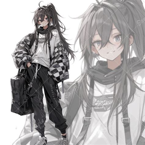 立ち絵素材61 ポニーテール 私服 女性 いろはす Booth