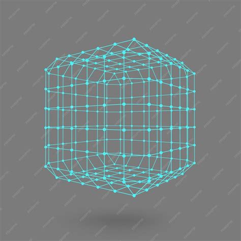 Premium Vector Cube Of Lines And Dots Cube Of The Lines Connected To