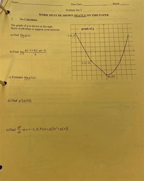 Solved Work Must Be Shown Neatly On This Paper No Chegg