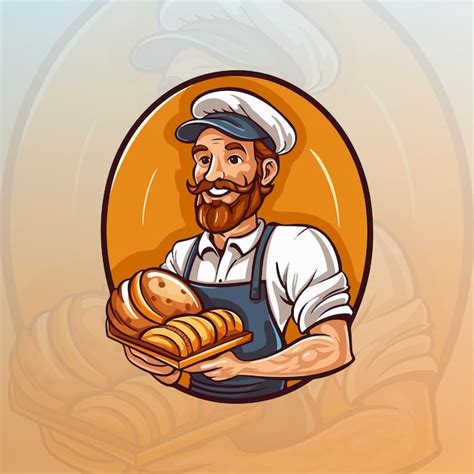 Bread Baker Mascot Logo Premium Ai Generated Vector
