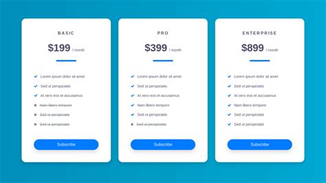 Bootstrap Pricing Table