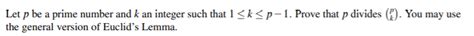 solved let p be a prime number and k an integer such that 1