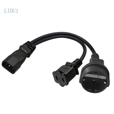 Lidu1 อะแดปเตอร์ปลั๊กเชื่อมต่อ ตัวผู้ เป็นตัวเมีย 3 Prong C14 เป็น Nema