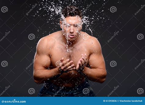 Handsome Guy Taking Shower Stock Photo Image Of Lifestyle 61293836