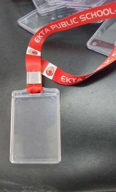 Rectangular Plastic Red Digital Printed School Id Card Case At ₹ 11