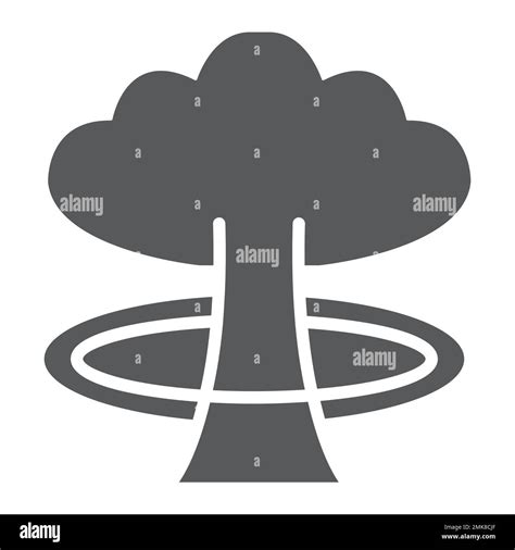 Explosion Glyph Icon Danger And War Nuclear Explosion Sign Vector