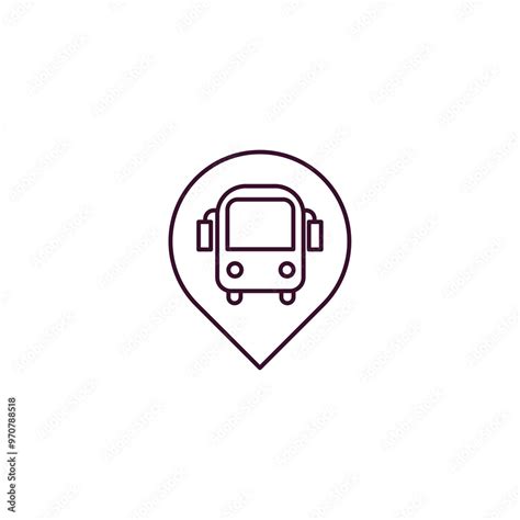 Bus Stop Sign Outline Icon Linear Vector From Traffic Signs Concept