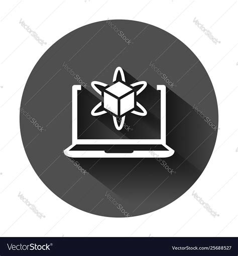 Computer Simulation Icon In Flat Style Vr Device Vector Image