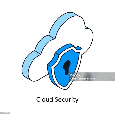 Cloud Security Isometric スタイルのアイコン白い背景のシンボル Eps 10 ファイル アクセシビリティのベクター