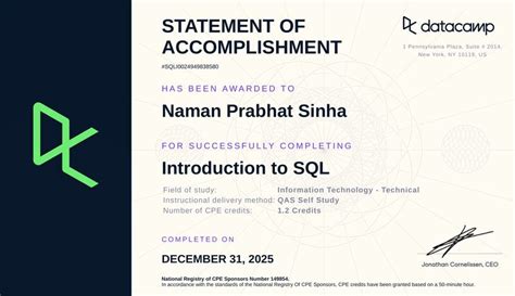 Sql Certification Datacamp Professionaldevelopment