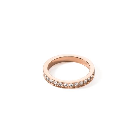 Ring Stainless Steel And Crystals Rose Gold Crystal Coeur De Lion Europe