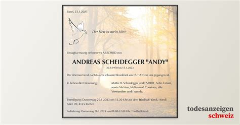 Todesanzeige Andreas Scheidegger Andy