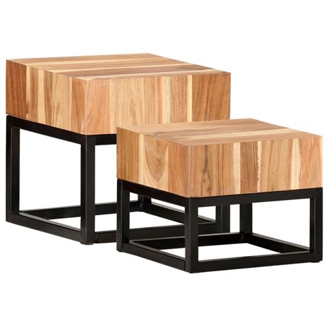 Beistelltische 2 Stk Akazie Massivholz Top Trade Bettershopping