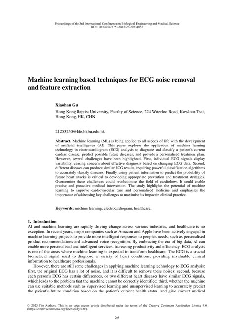 Pdf Machine Learning Based Techniques For Ecg Noise Removal And Feature Extraction
