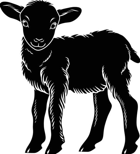 Ai Generated Silhouette Lamb Black Color Only 37324266 Vector Art At